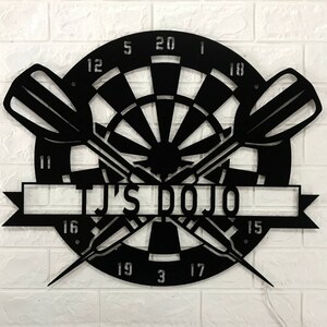 Custom Dartboard Dart Game Metal Wall Art LED Light - Personalized Dart ...