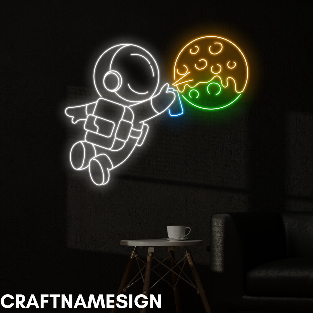 Astronaut Spray Paint Led Sign, Painting Neon Sign, Custom Neon Sign ...