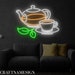 Tea Pot Tea Cup Led Sign, Tea Time Neon Sign, Custom Neon Sign, Coffee ...