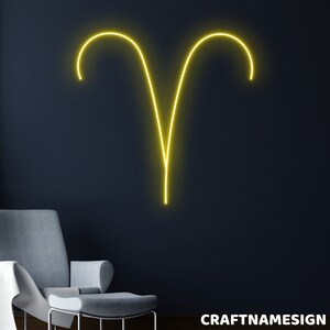 Aries Neon Sign, Aries Led Sign, Custom Neon Sign, Aries Zodiac ...