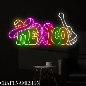 Mexico Neon Sign, Mexico Music Club Led Sign, Custom Neon Sign, Fiesta ...