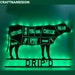 Butcher Beef Metal Sign, Butcher Shop Led Sign, Beef Store Wall Led ...