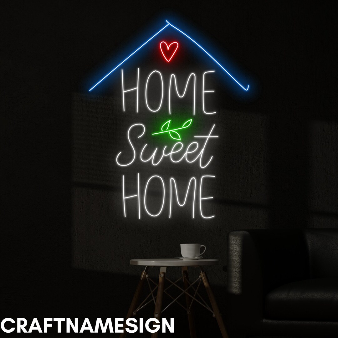 Home Sweet Home Neon Sign, Welcome Home Led Sign, Custom Neon Sign ...