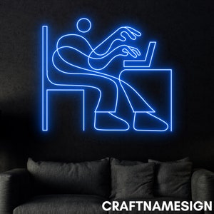 Computer Line Neon Sign, Computer Line Led Sign, Custom Neon Sign ...