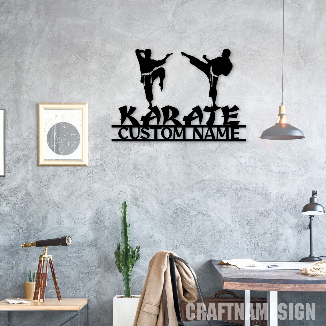 Custom Boy Karate Martial Arts Metal Wall Art With LED Light ...