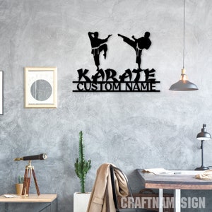 Custom Boy Karate Martial Arts Metal Wall Art With LED Light ...