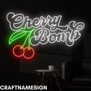 Cherry Bomb Led Sign, Bomb Cherry Neon Sign, Custom Neon Sign, Cherry ...