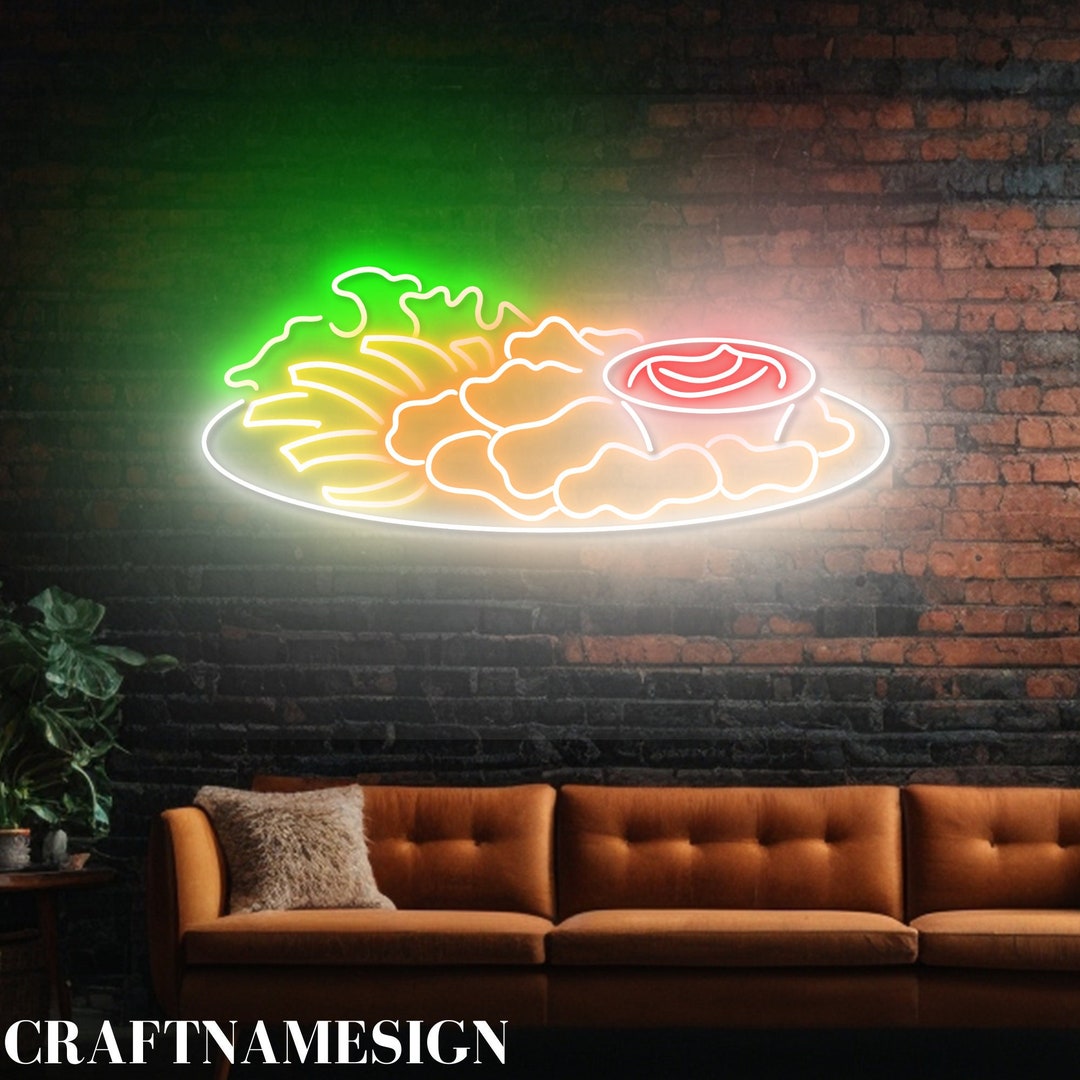 Chicken Fried Nuggets Neon Sign, Chicken Nuggets Led Sign, Custom Neon ...