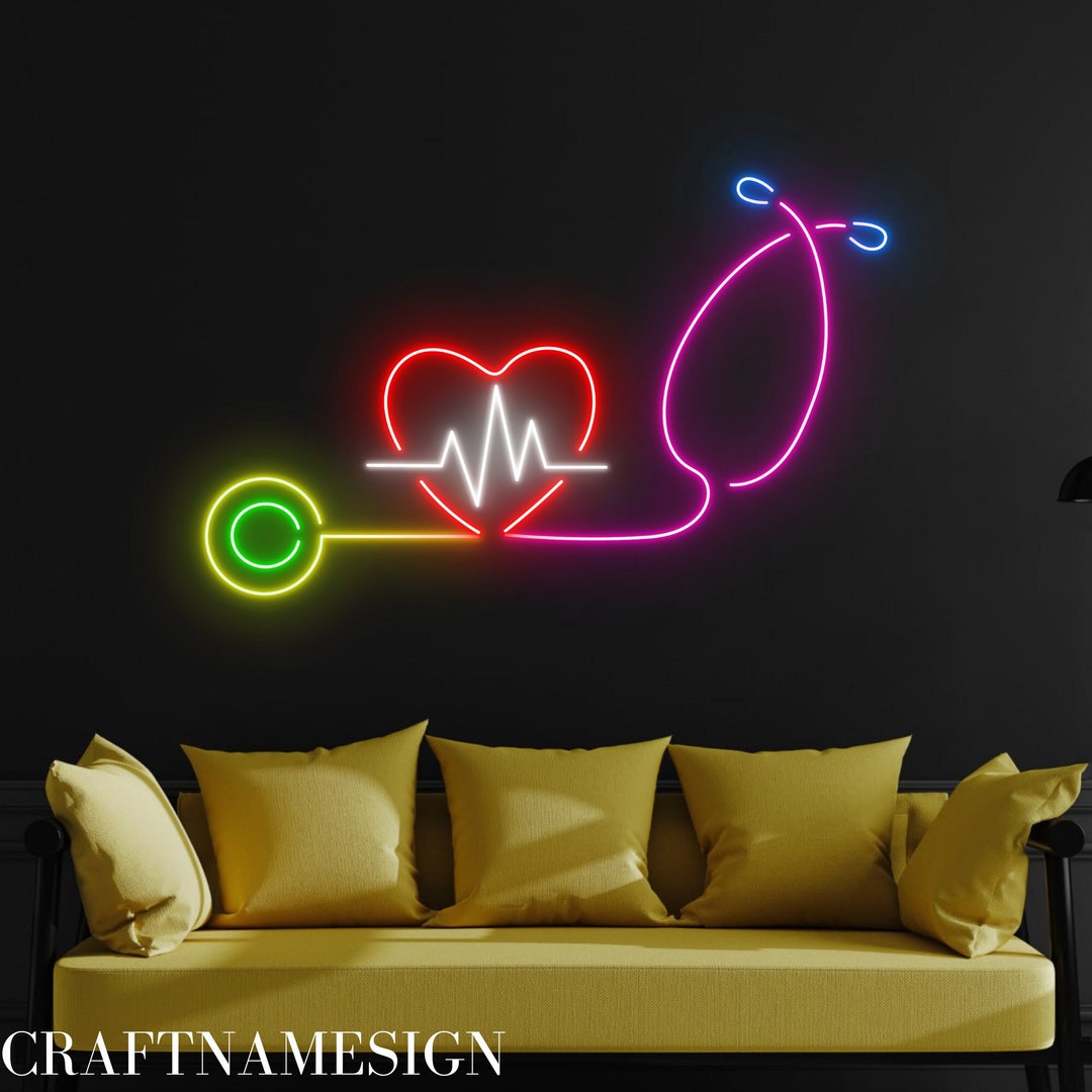 Stethoscope Neon Sign, Pharmacy Stethoscope Led Sign, Custom Neon Sign ...