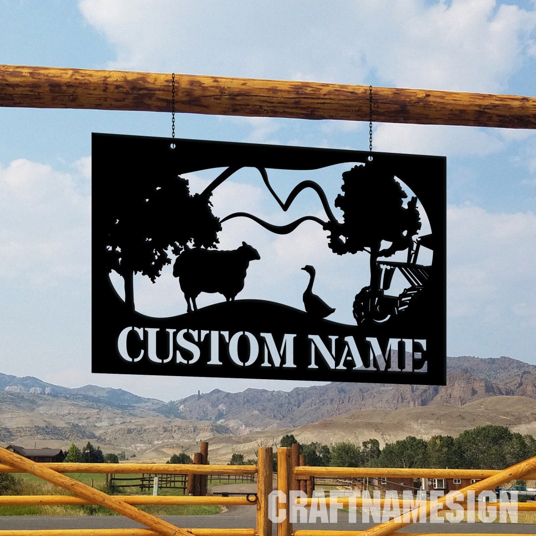 Custom Metal Farm Sign, Metal Name Sign Outdoor, Farmhouse Decor, Metal ...