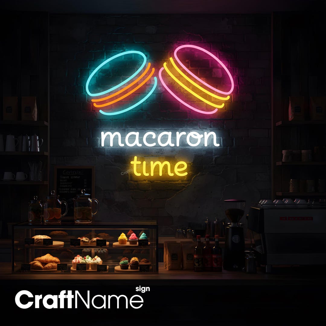 Macaron Time Neon Light, Colorful Dessert LED Display for Bakery or ...