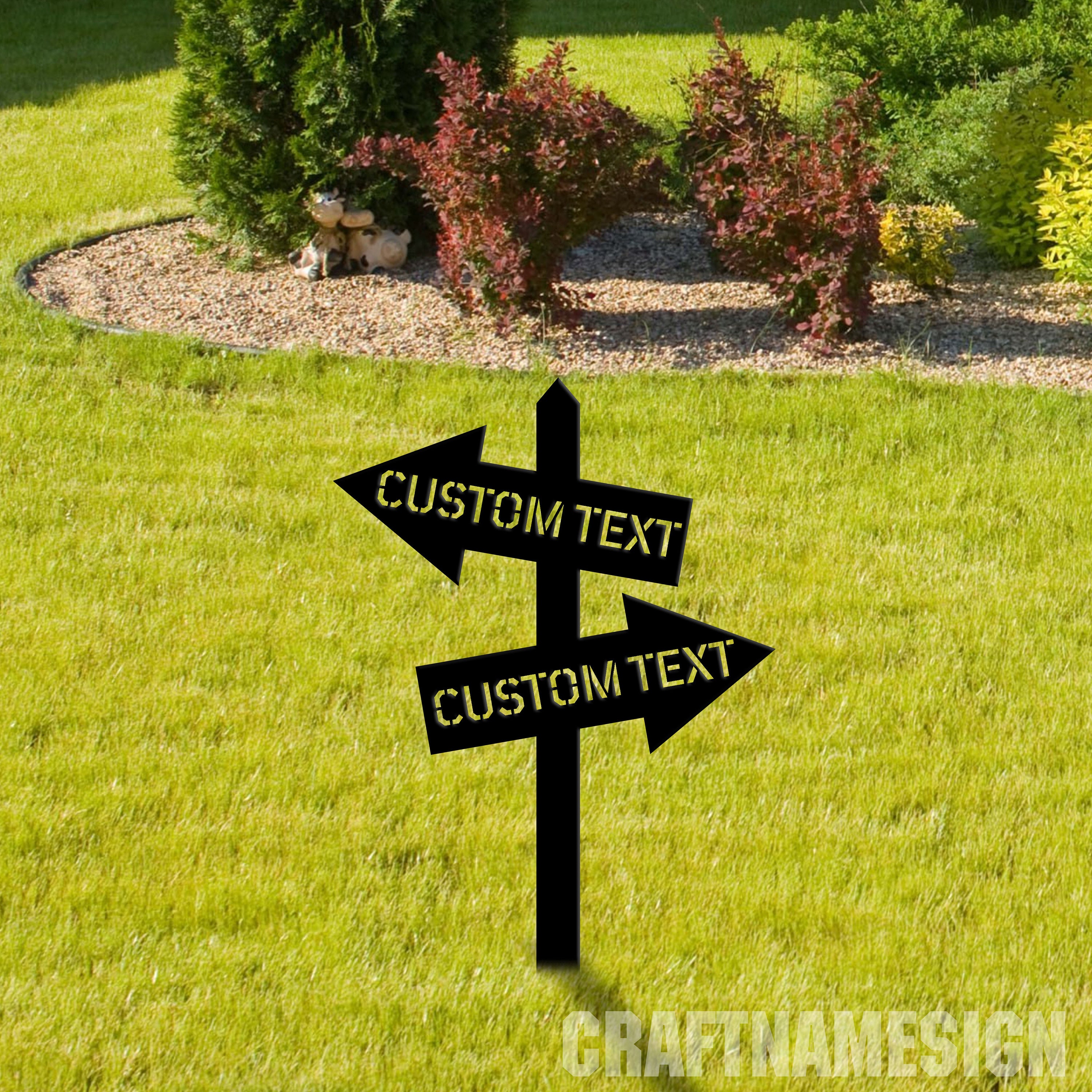 Custom Metal Destination Arrow Signs, Direction Arrow Garden Stake ...