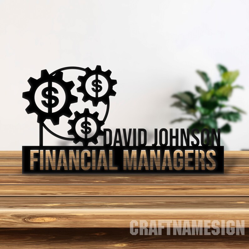Custom Financial Manager Desk Name Plate, Financial Metal Nameplate for ...