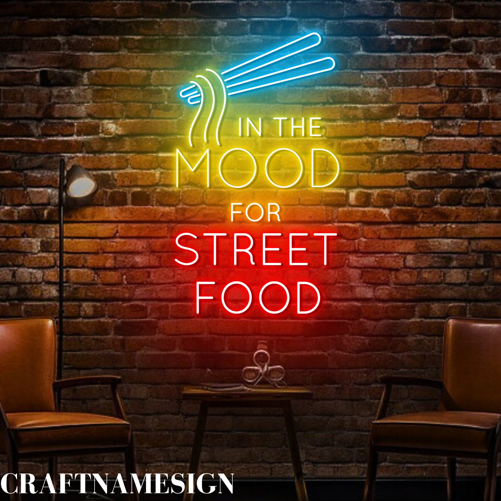 In the Mood for the Street Food Neon Light, Street Food Restaurant ...