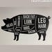 Pig Pork Cuts Metal Sign, Pork Butcher Shop Led Sign, Beef Store Wall ...