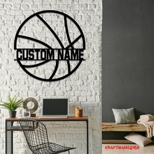 Custom Basketball Metal Wall Art LED Light - Personalized Player Lover ...