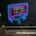 Dripping Cassette Tape Neon Sign, Cassette Tape Led Sign, Custom Neon ...