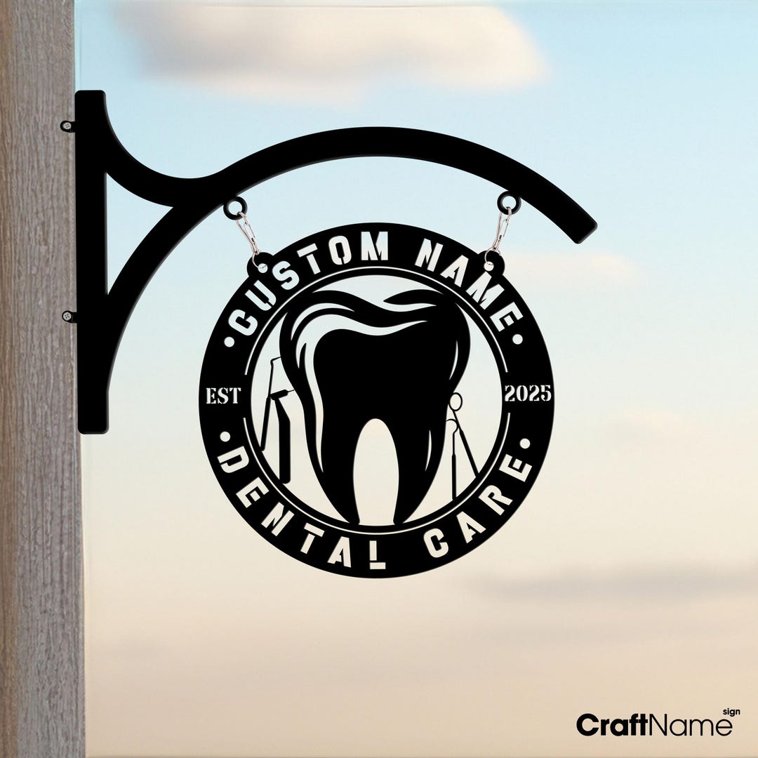 Custom Dental Clinic Storefront Metal Steel for Wall Hanging Sign ...