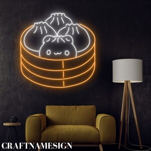 Chinese Dumpling Neon Sign, Open Dim Sum Restaurant Led Sign, Custom Neon Sign, Dumpling ...