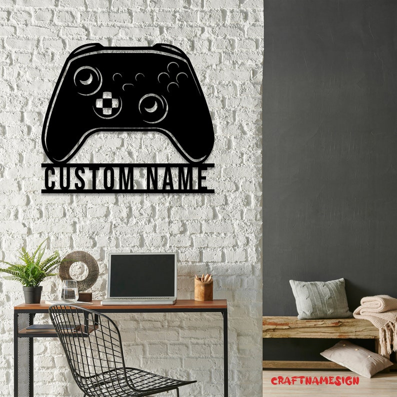 Custom Video Game Room Metal Wall Art LED Light Personalized - Etsy
