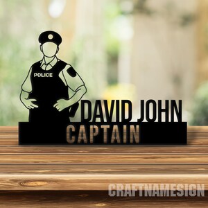 Custom Wooden Police Desk Name Plate, Law Enforcement Metal Nameplate ...