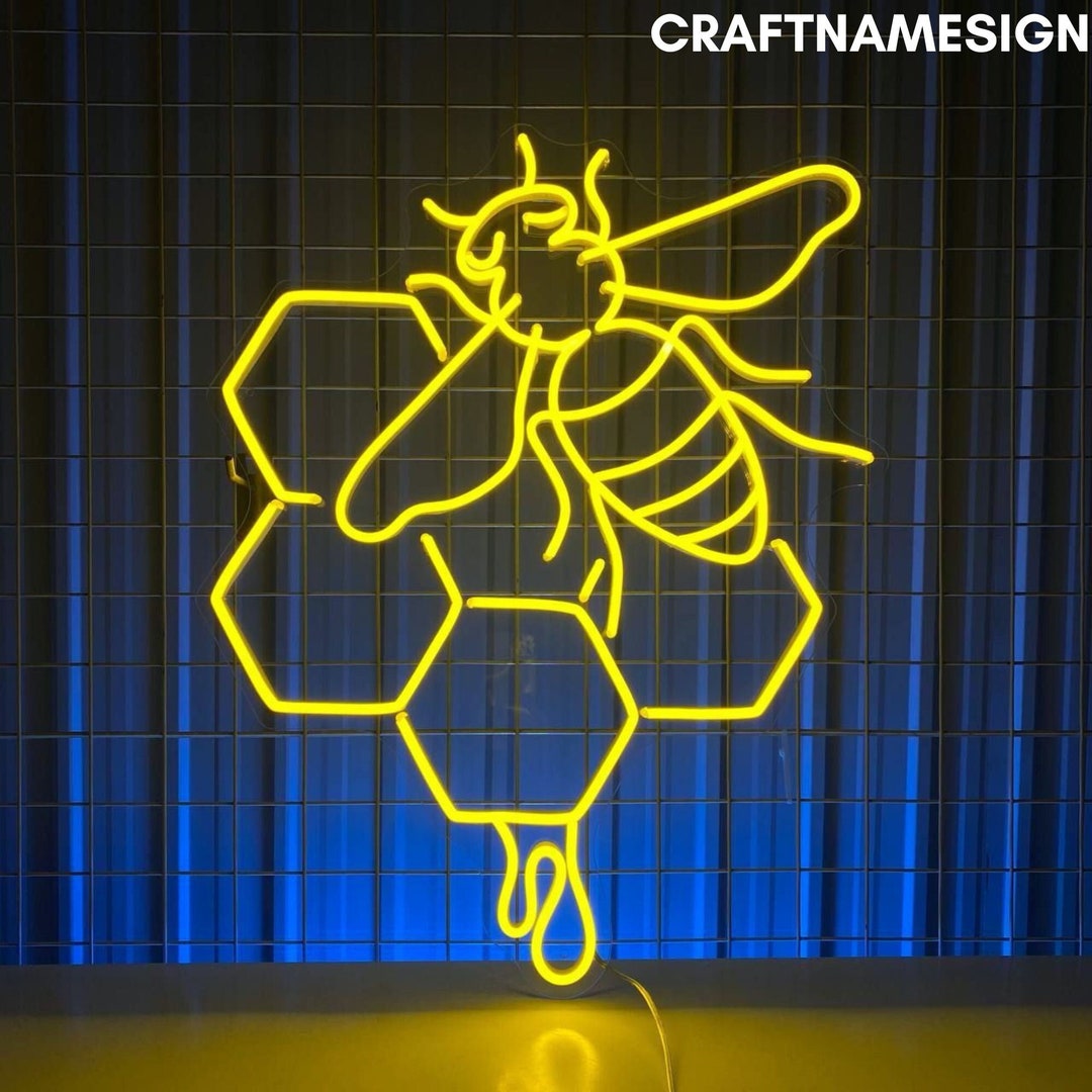 Honeycomb Led Sign, Bee Honeycomb Neon Sign, Custom Neon Sign, Honey ...