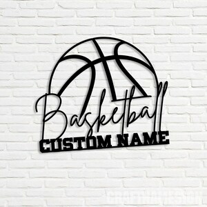 Personalized Basketball Metal Wall Art Led Light, Basketball Metal Sign ...