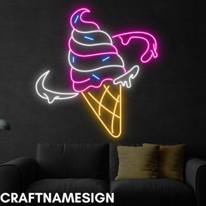 Ice Cream Planet Neon Sign, Ice Cream Led Sign, Custom Neon Sign, Ice ...