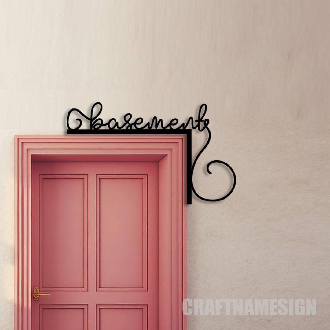 Sign for Basement Door Corner Metal Wall Art, Basement Door Topper ...