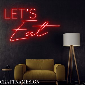 Let's Eat Led Sign, Let's Eat Neon Sign, Custom Neon Sign, Food ...