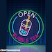 Open Bubble Tea Neon Sign, Bubble Tea Led Sign, Custom Neon Sign, Milk ...