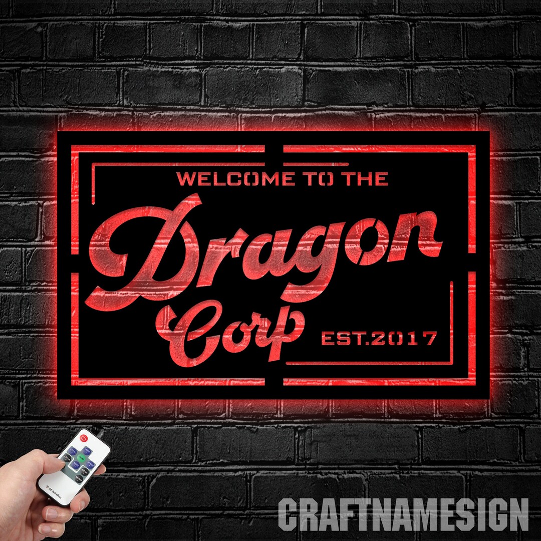 Custom Logo Design Metal Wall Art LED Light Personalized Business Logo ...