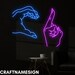 Love Symbol Middle Finger Neon Sign, Valentine Led Sign, Custom Neon ...