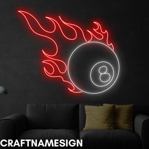 Fire Billiards Neon Sign, Fire Billiards Led Sign, Custom Neon Sign ...