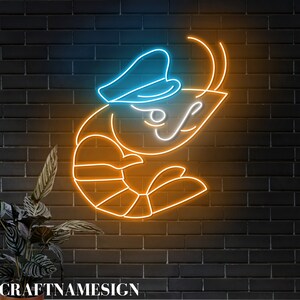 Cool Shrimp Captain Led Sign, Shrimp Neon Sign, Custom Neon Sign ...