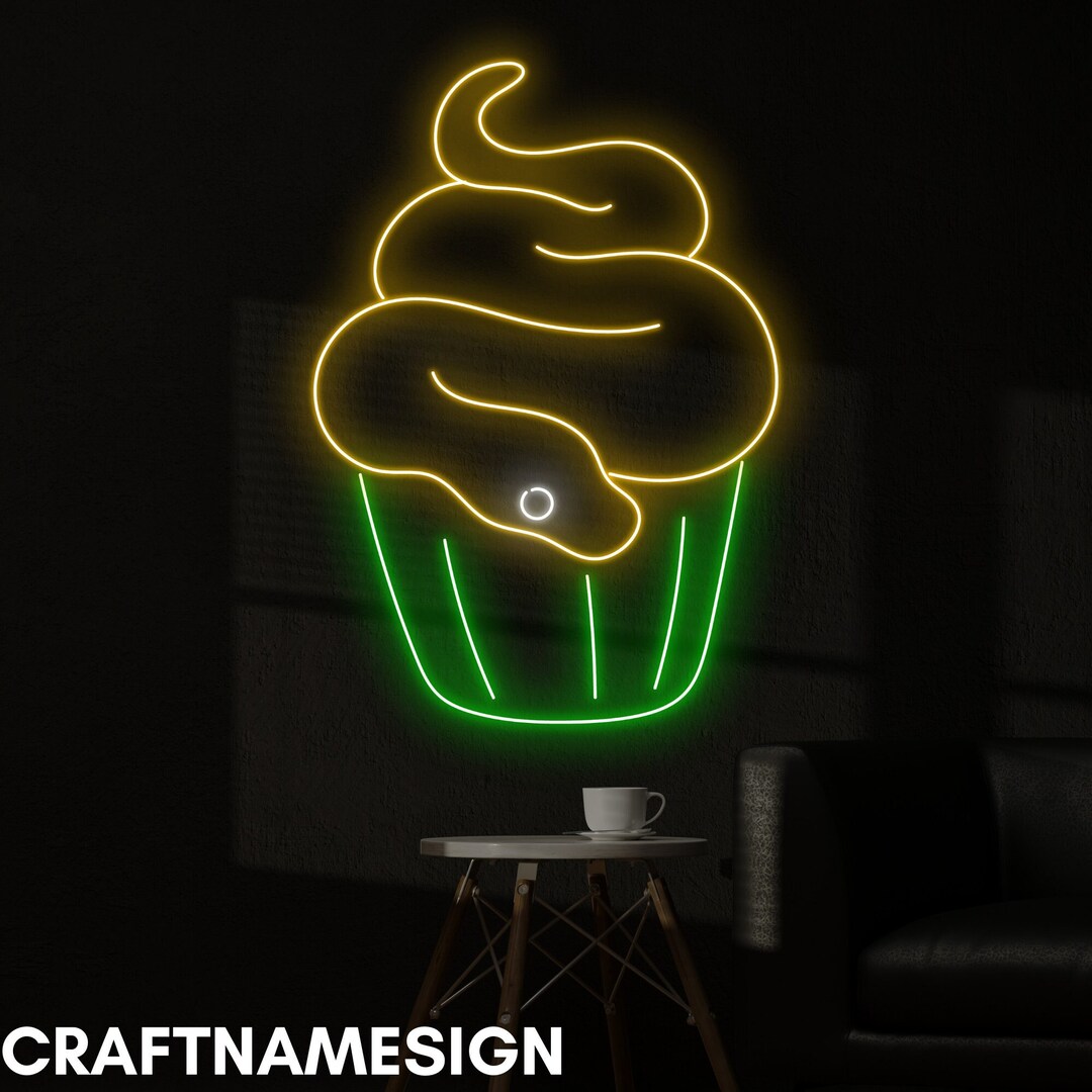 Snake Cupcake Neon Sign, Snake Cupcake Led Sign, Custom Neon Sign ...