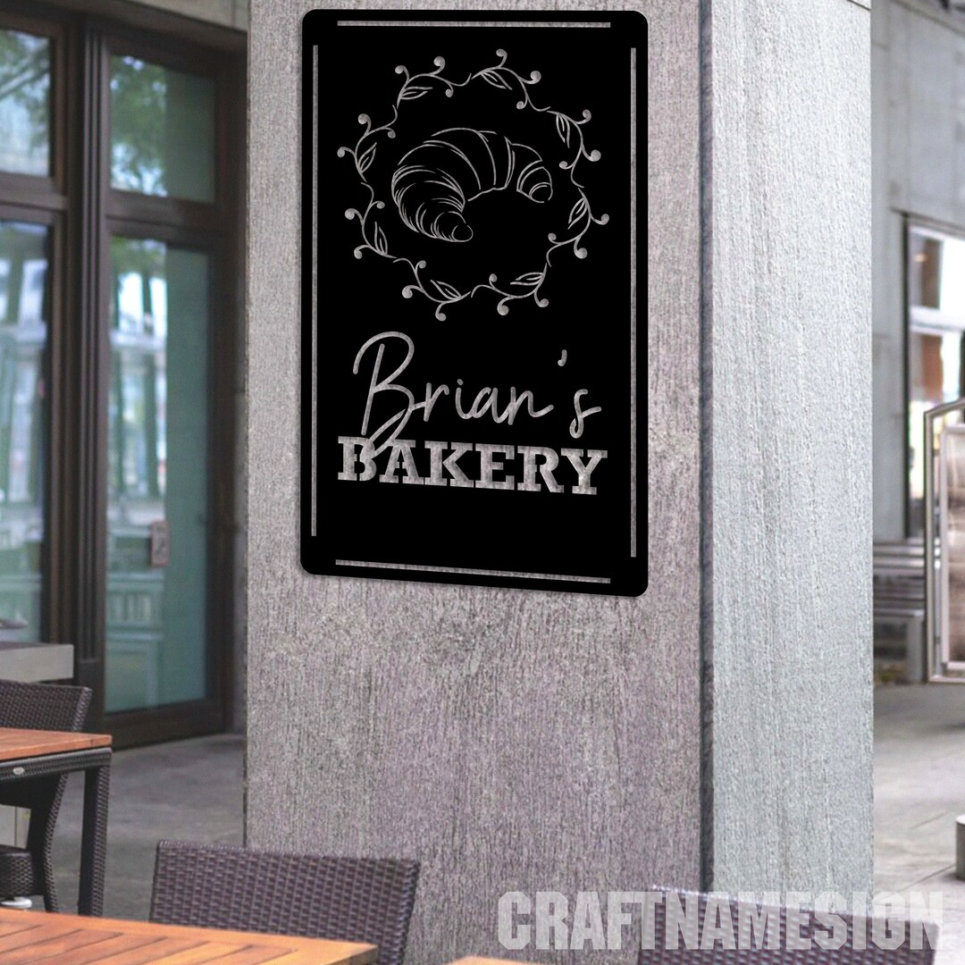 Letrero de metal de panadería, letrero de metal de tienda personalizado ...