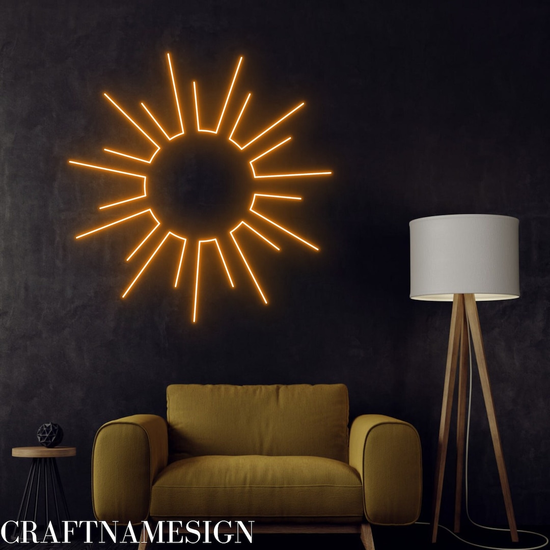 Sun Neon Sign, Sun Light Led Sign, Custom Neon Sign, Home Bar Neon Sign ...