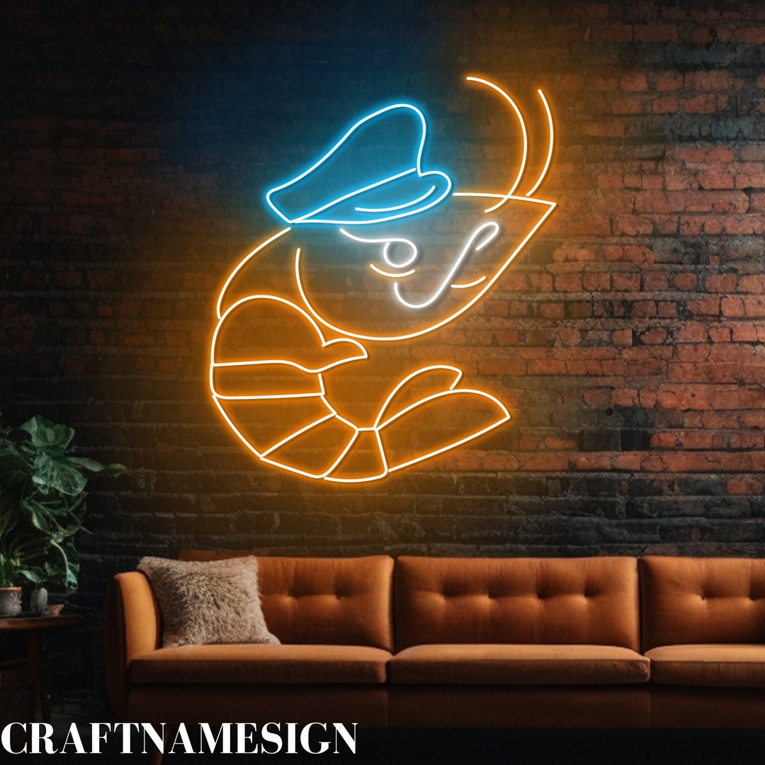 Cool Shrimp Captain Led Sign, Shrimp Neon Sign, Custom Neon Sign ...