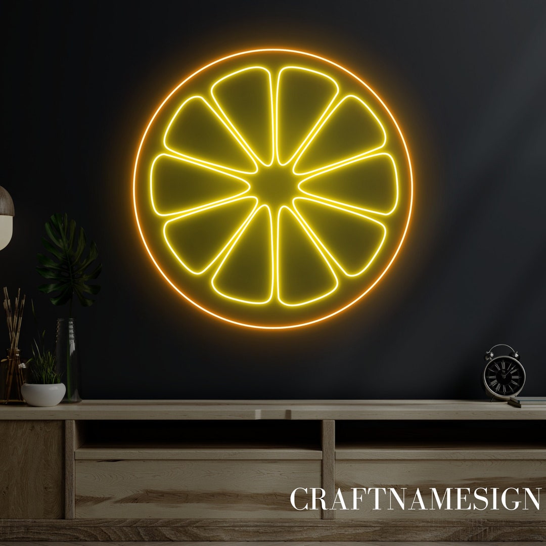Orange Slice Neon Sign, Fresh Orange Led Sign, Custom Neon Sign, Bar ...