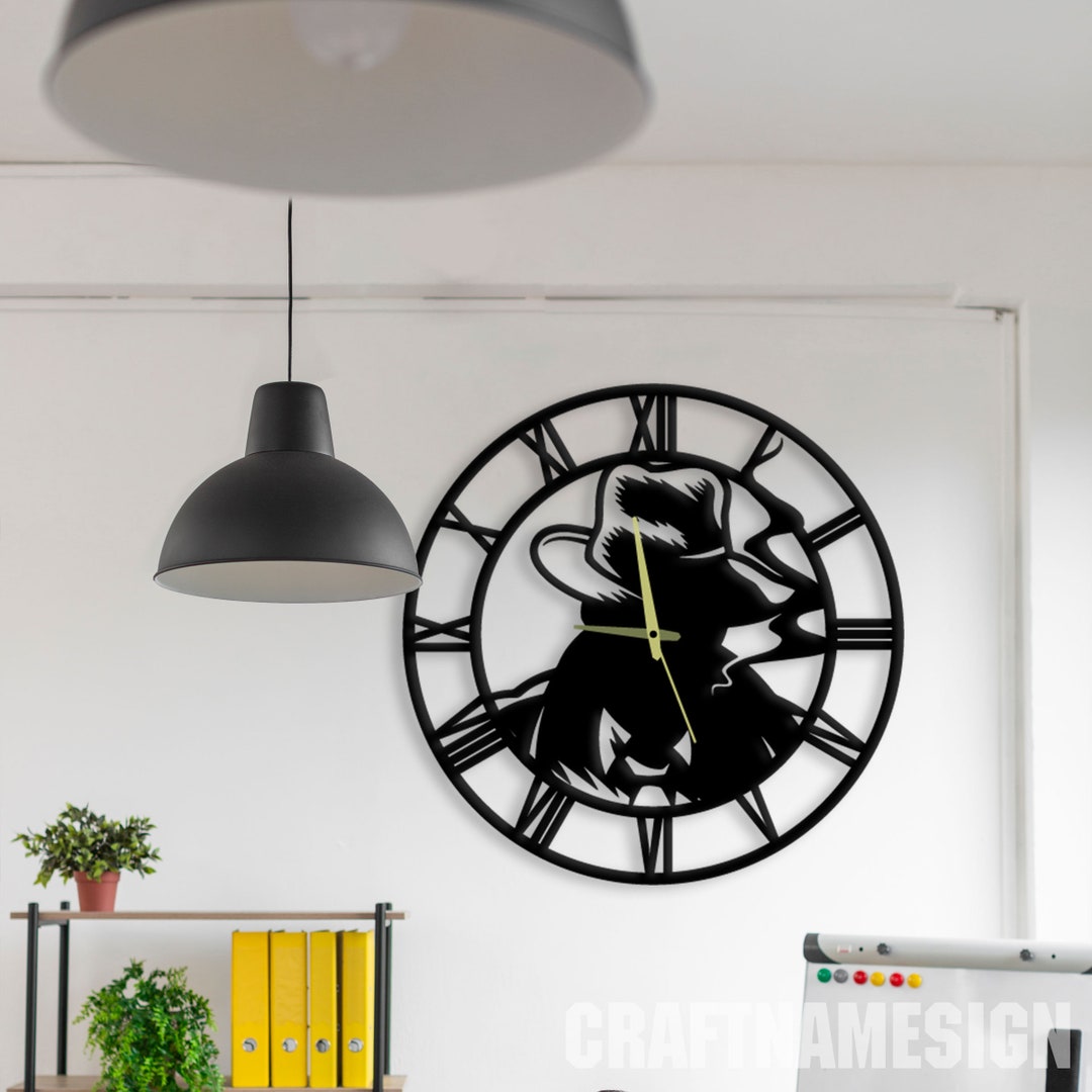 Wall Clock Detective Metal Sign, Wall Clock Unique for Home Decor and ...