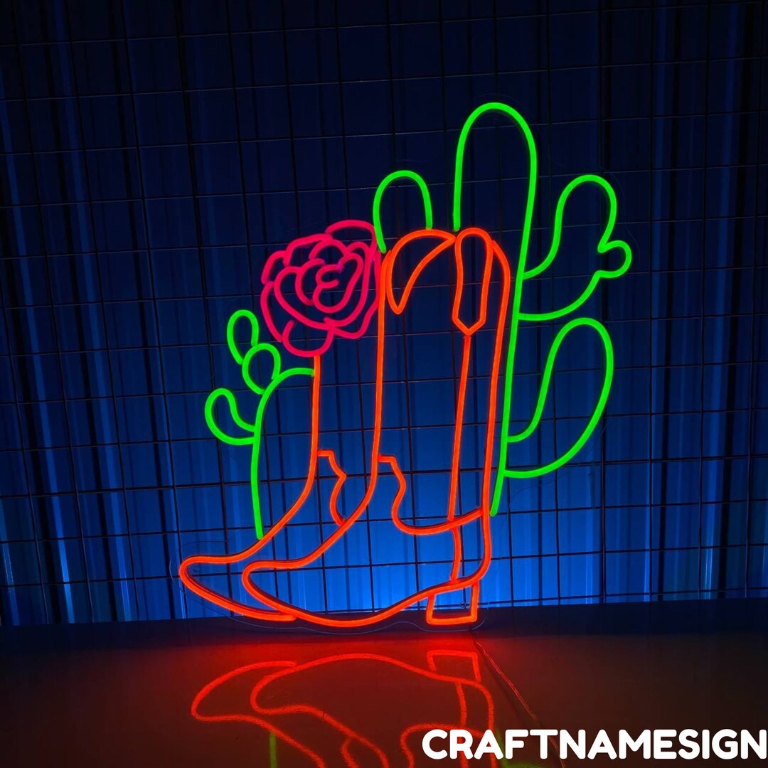 Cowgirl Boots Neon Sign, Cowboy Boots Led Sign, Custom Neon Sign ...