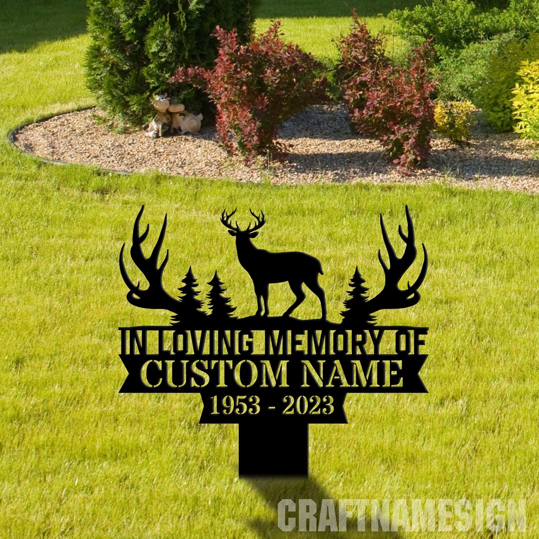Custom Deer Hunting Memorial Stake, Cemetery Stake, Grave Marker ...