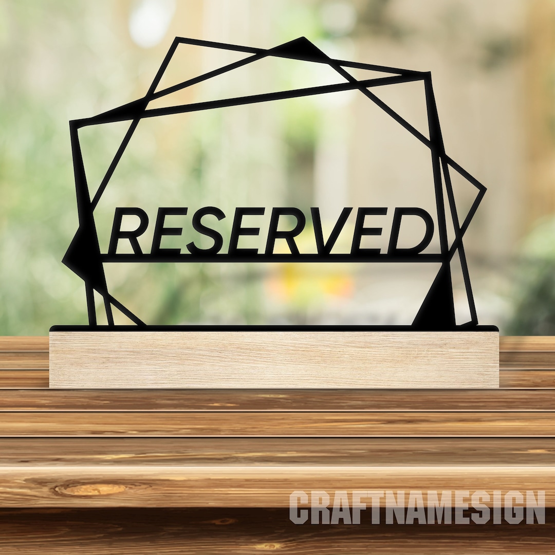 Custom Wooden Reserved Desk Name Plate, Reserved Metal Nameplate for ...