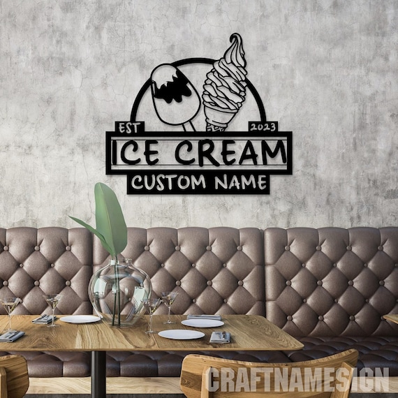 Cartello Gelateria Segnaletica Per Il Gelato Vintage Immagini E