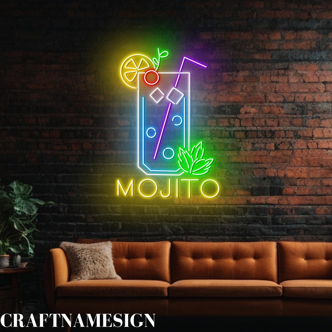 Mojito Neon Sign, Mojito Cocktails Led Sign, Cuban Bar Pub Wall Art ...