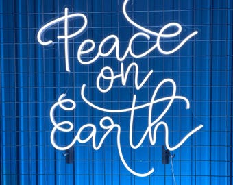 Peace on Earth Neon Sign, Peace on Earth Christmas Led Sign, Merry ...