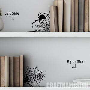 Custom Spider Web Bookend Metal Office Decor, Personalized Name Book ...