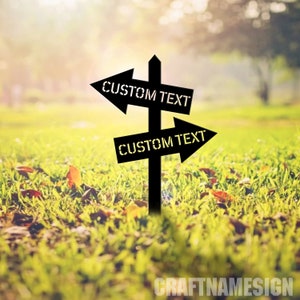 Custom Metal Destination Arrow Signs, Direction Arrow Garden Stake ...