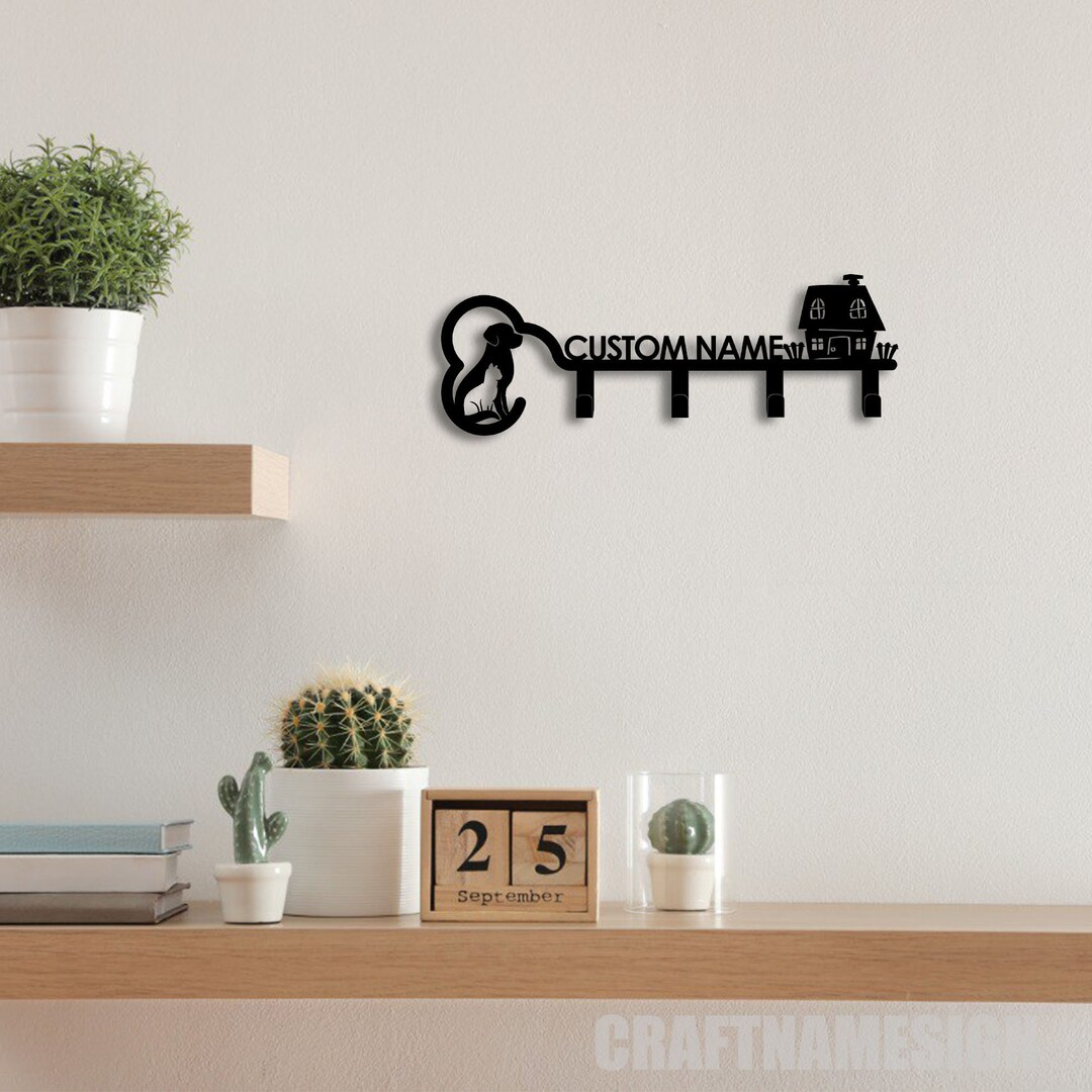 Custom Dog and Cat Metal Key Holder, Pet Lover Gifts, Metal Coat Rack ...